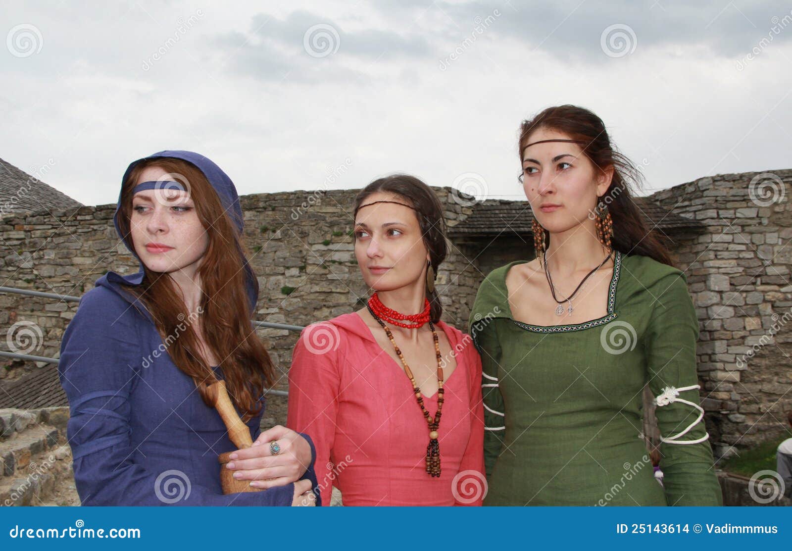 Medieval girls editorial stock image. Image of kamenets - 25143614