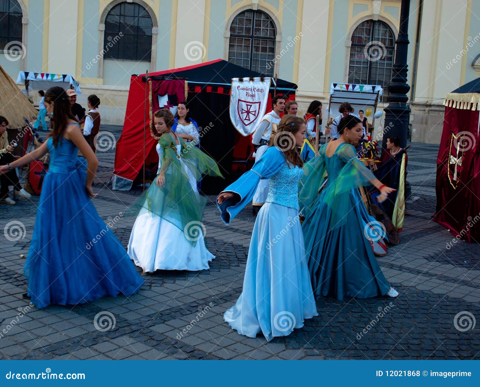 Medieval girls dancing editorial stock photo. Image of girls - 12021868