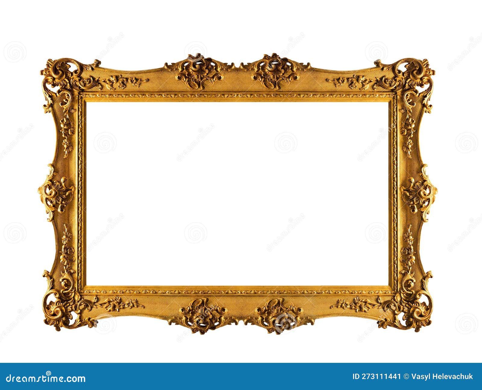 Medieval Golden Frame Isolated on White Stock Illustration ...