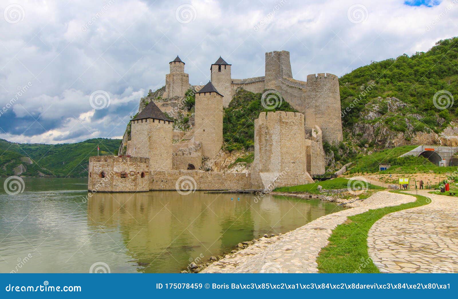 A View on the Medieval Golubac Fortress Stock Image - Image of serbia ...