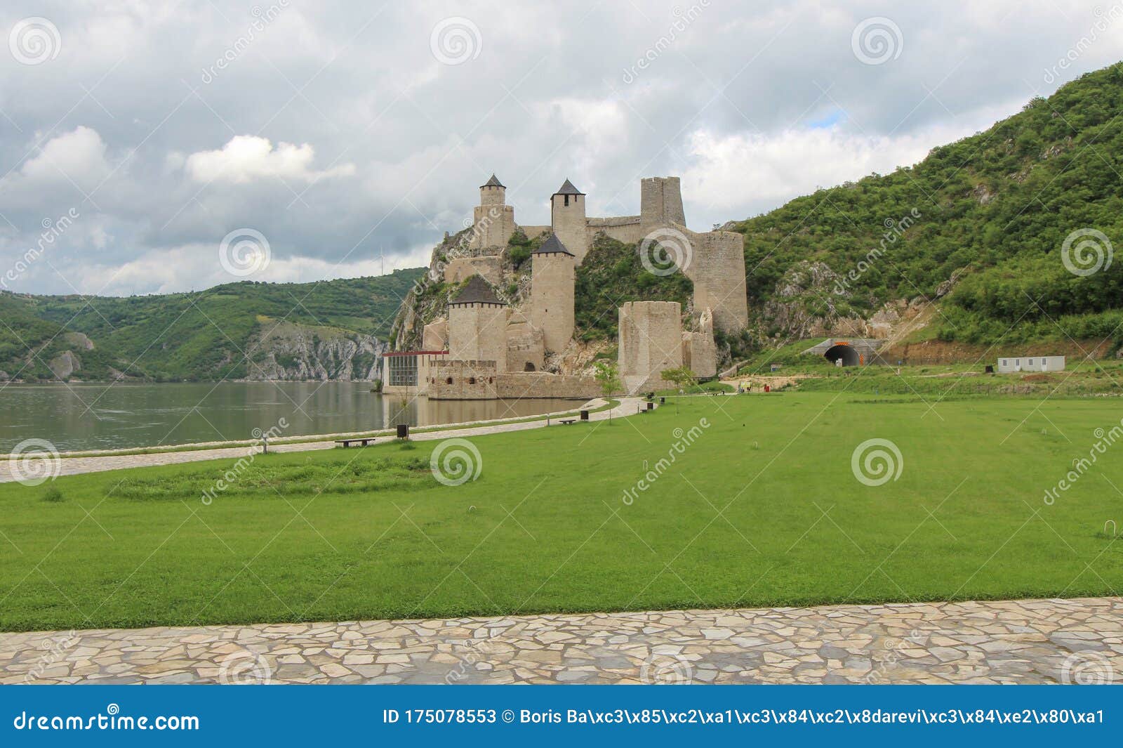 A View on the Medieval Golubac Fortress Stock Image - Image of castle ...