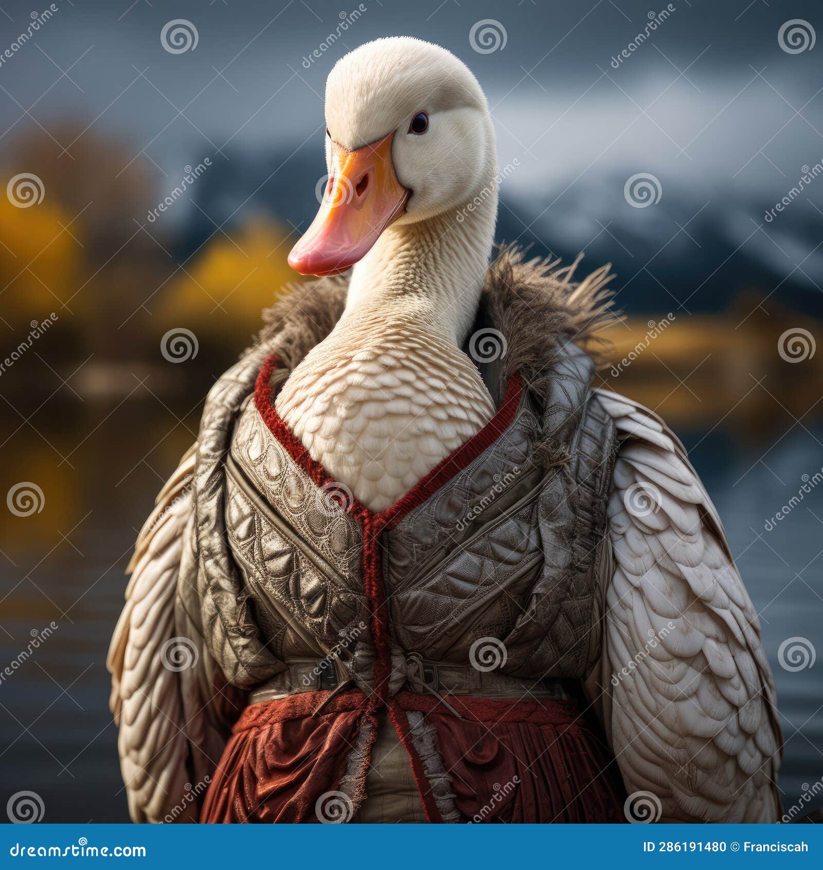 Medieval Lady Goose. Created with AI Stock Illustration - Illustration ...