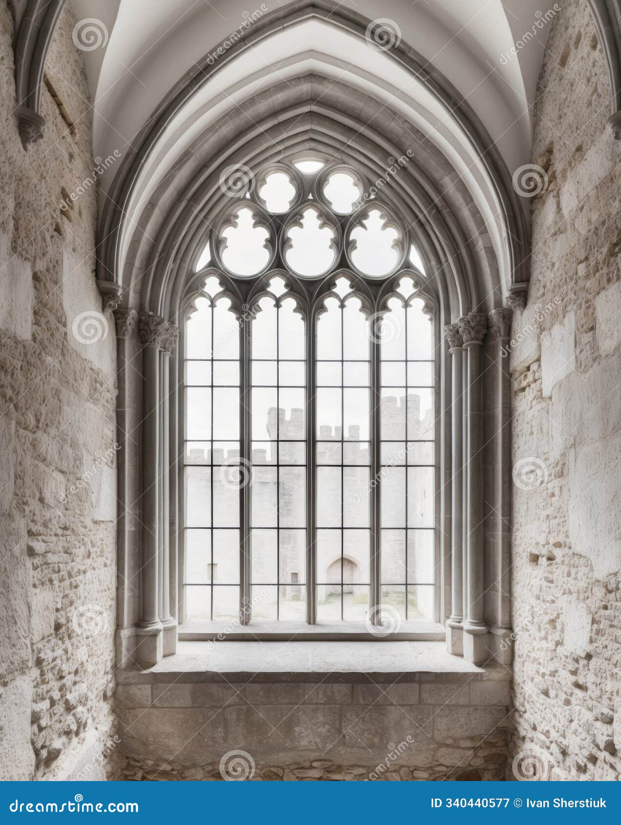 Gothic Arched Window In The Castle. Stock Image | CartoonDealer.com ...