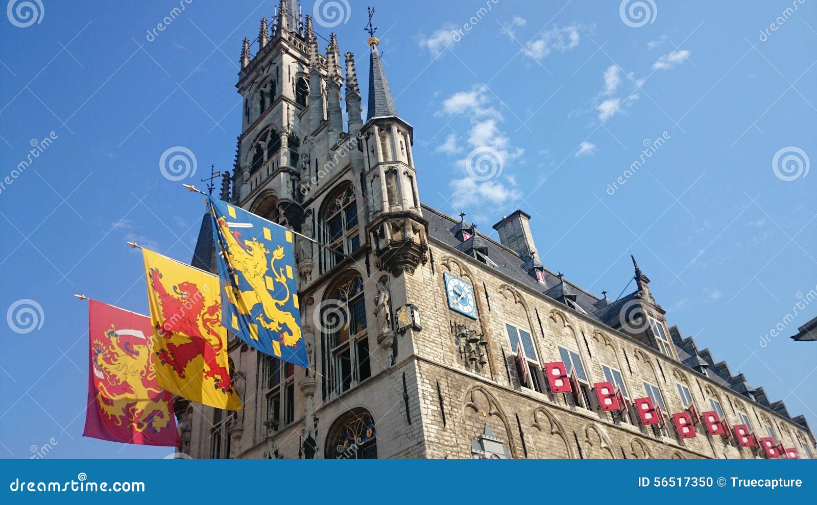 Medieval Gouda town hall stock photo. Image of netherlands - 56517350