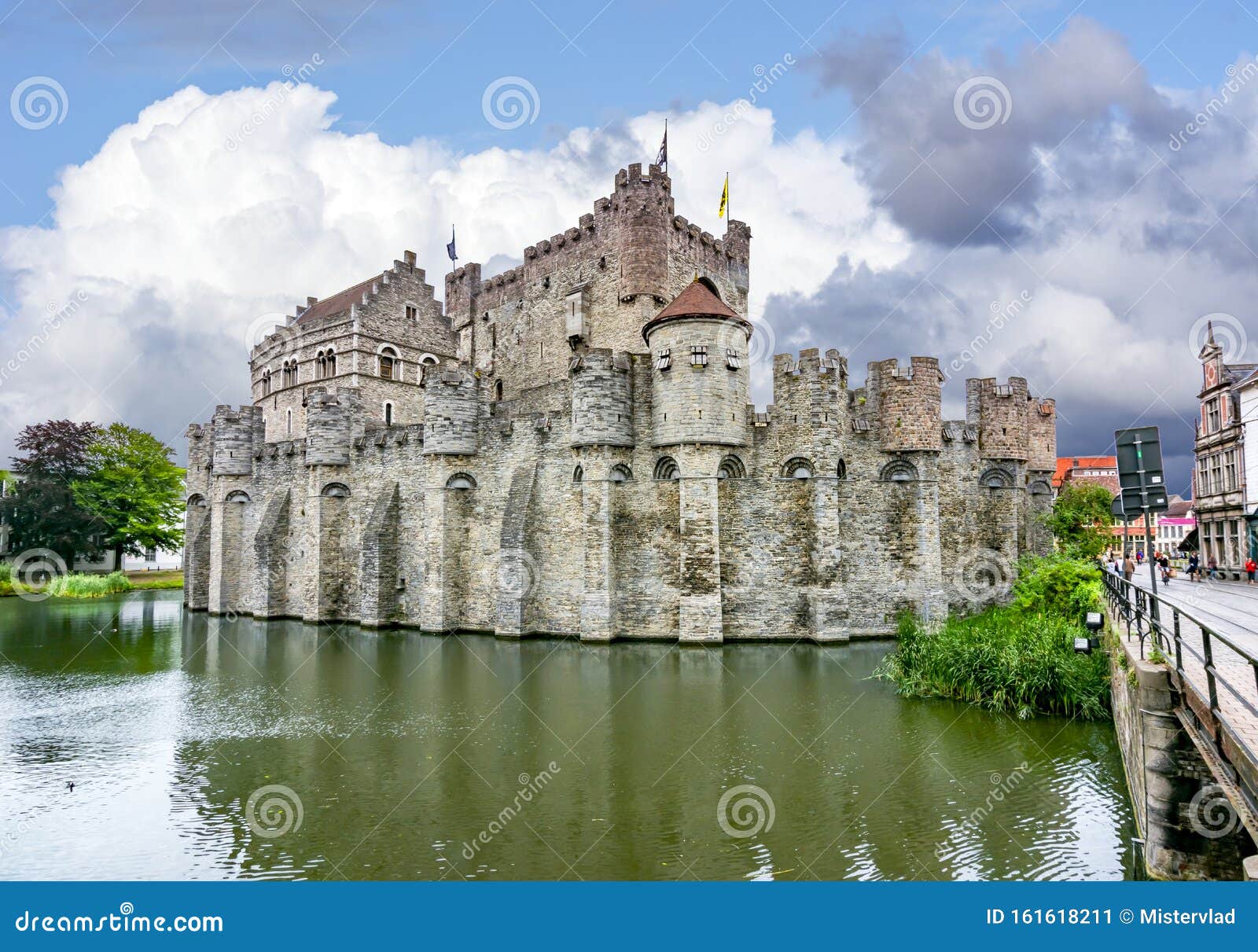Medieval Gravensteen Castle in Gent, Belgium Stock Image - Image of cityscape, fortress: 161618211