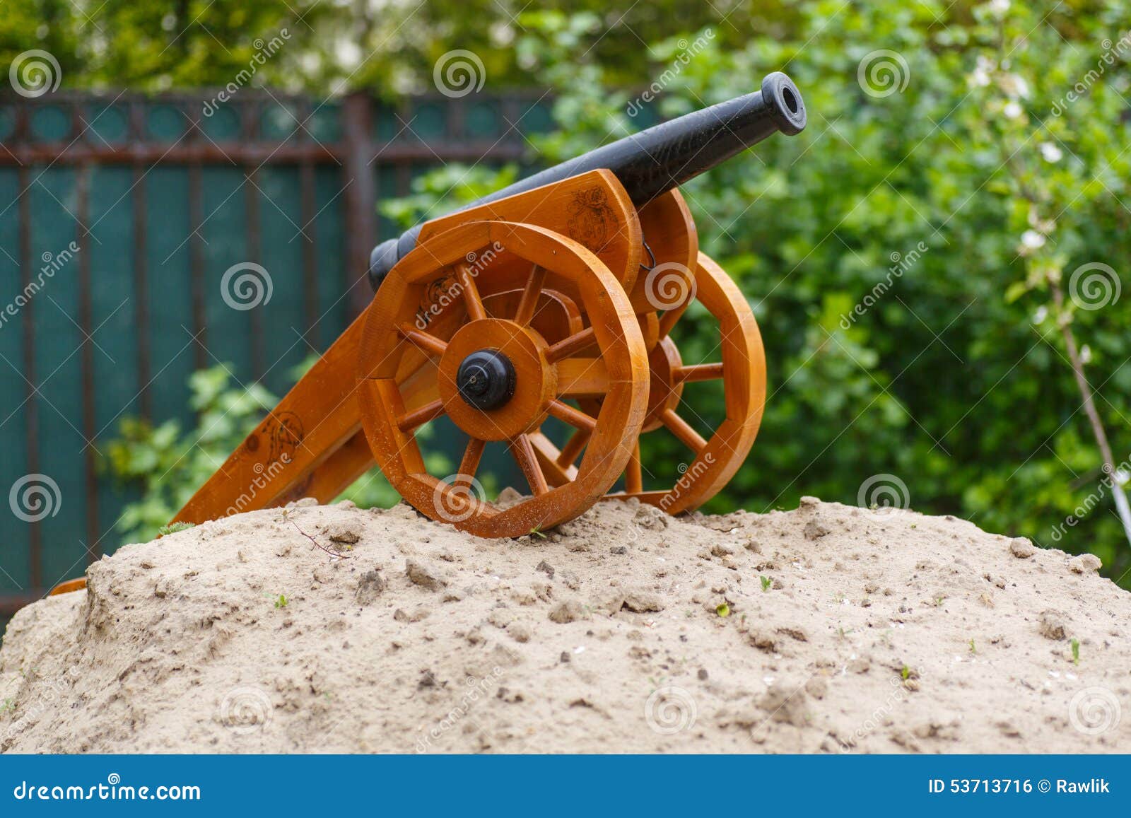 Medieval Gun on a Wooden Carriage Stock Photo - Image of outdoors ...