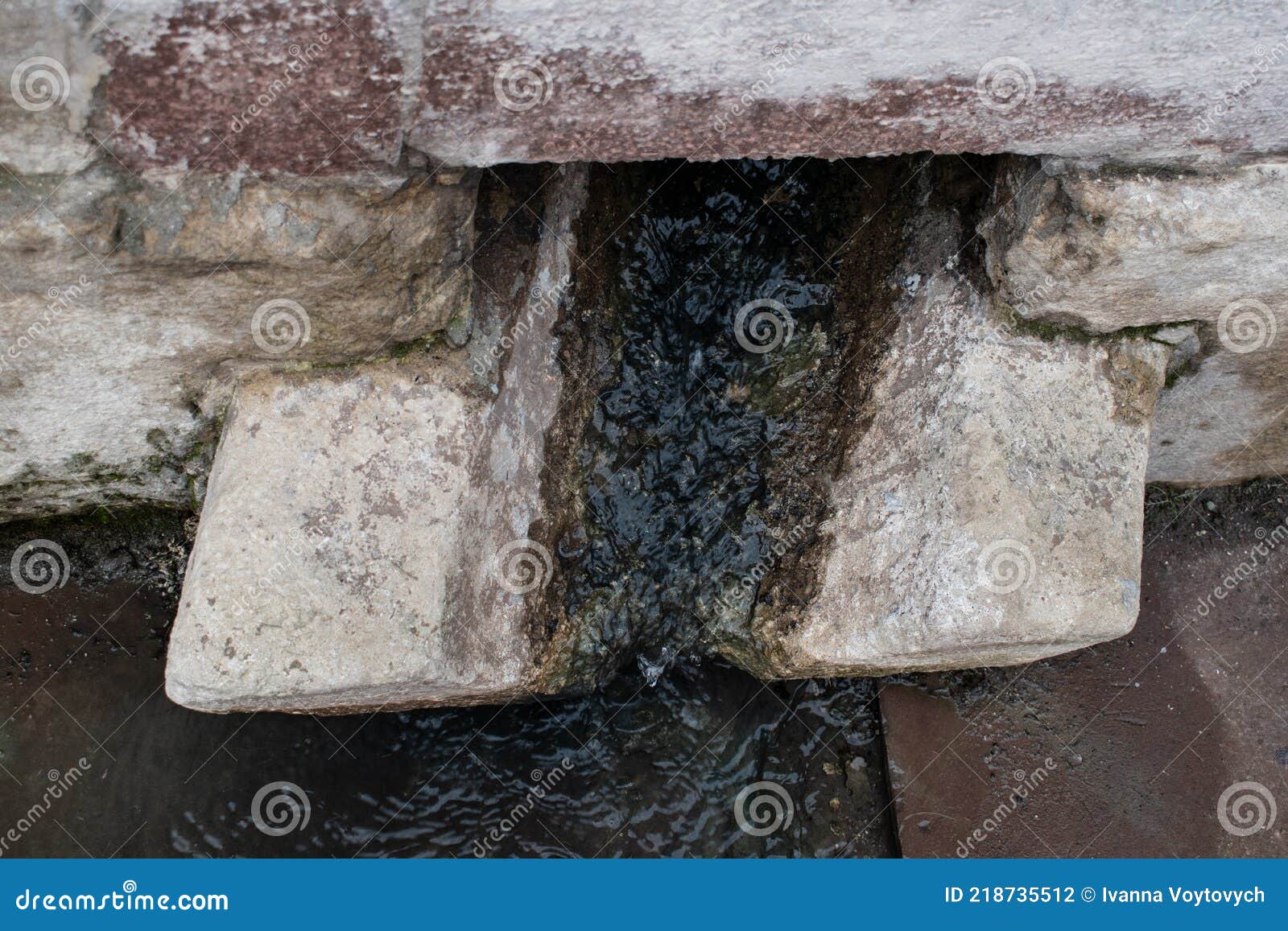 Ancient Communication Stones. Medieval Gutter. Stock Photo - Image of ...