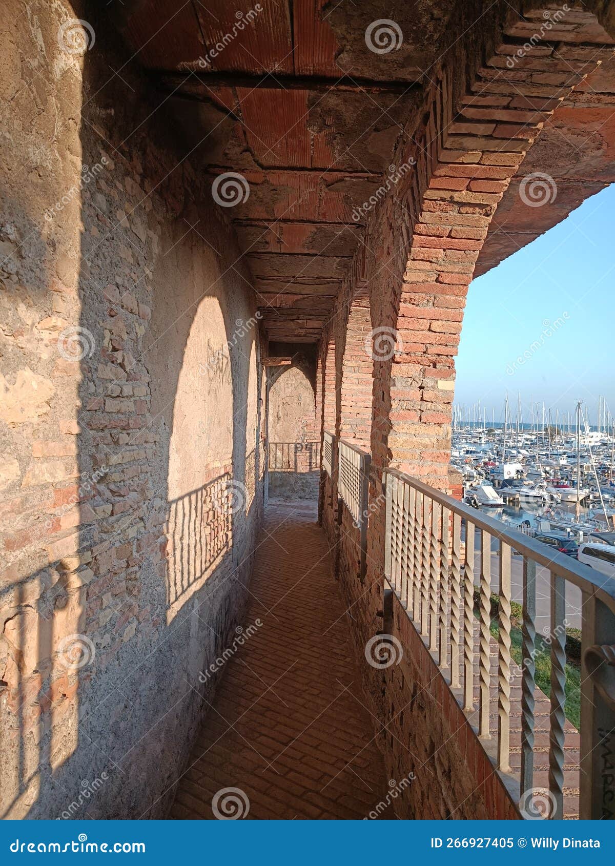 Medieval Hallway with Balcony at the Afternoons Stock Image - Image of ...