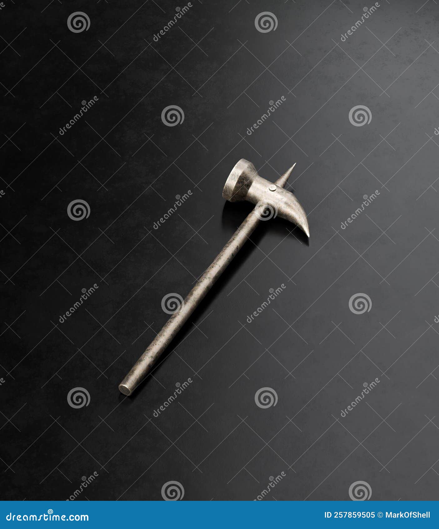 A Medieval Hammer on the Ground, Isolated Single Ancient Tool, 3d ...