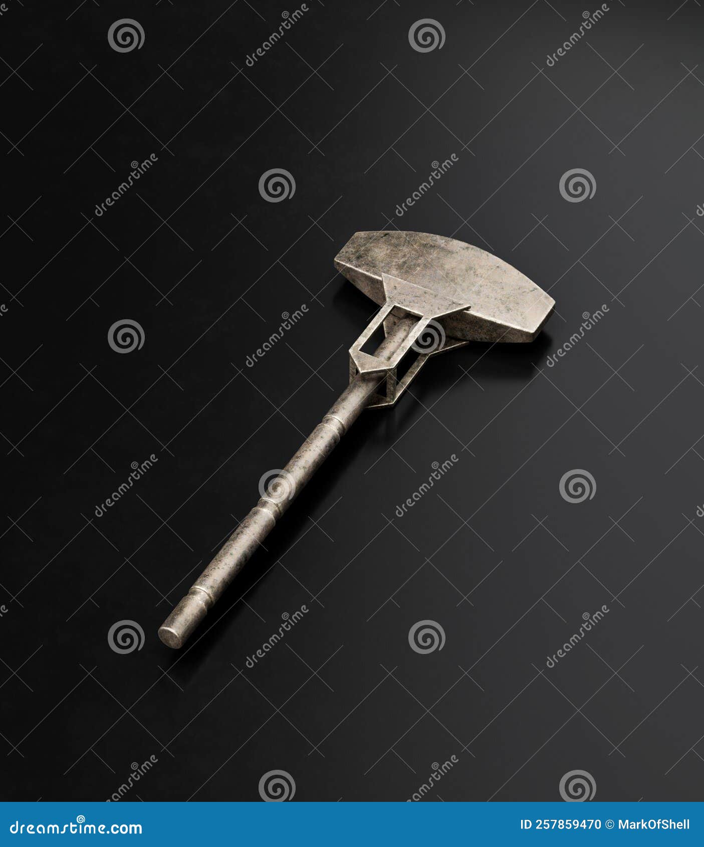 A Medieval Hammer on the Ground, Isolated Single Ancient Tool, 3d ...