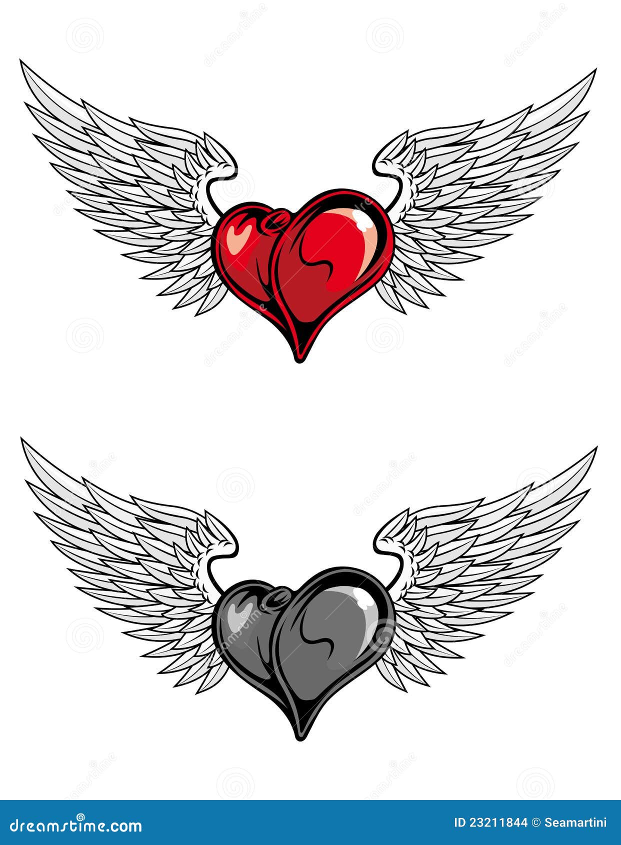 Medieval heart tattoo stock vector. Illustration of classic - 23211844