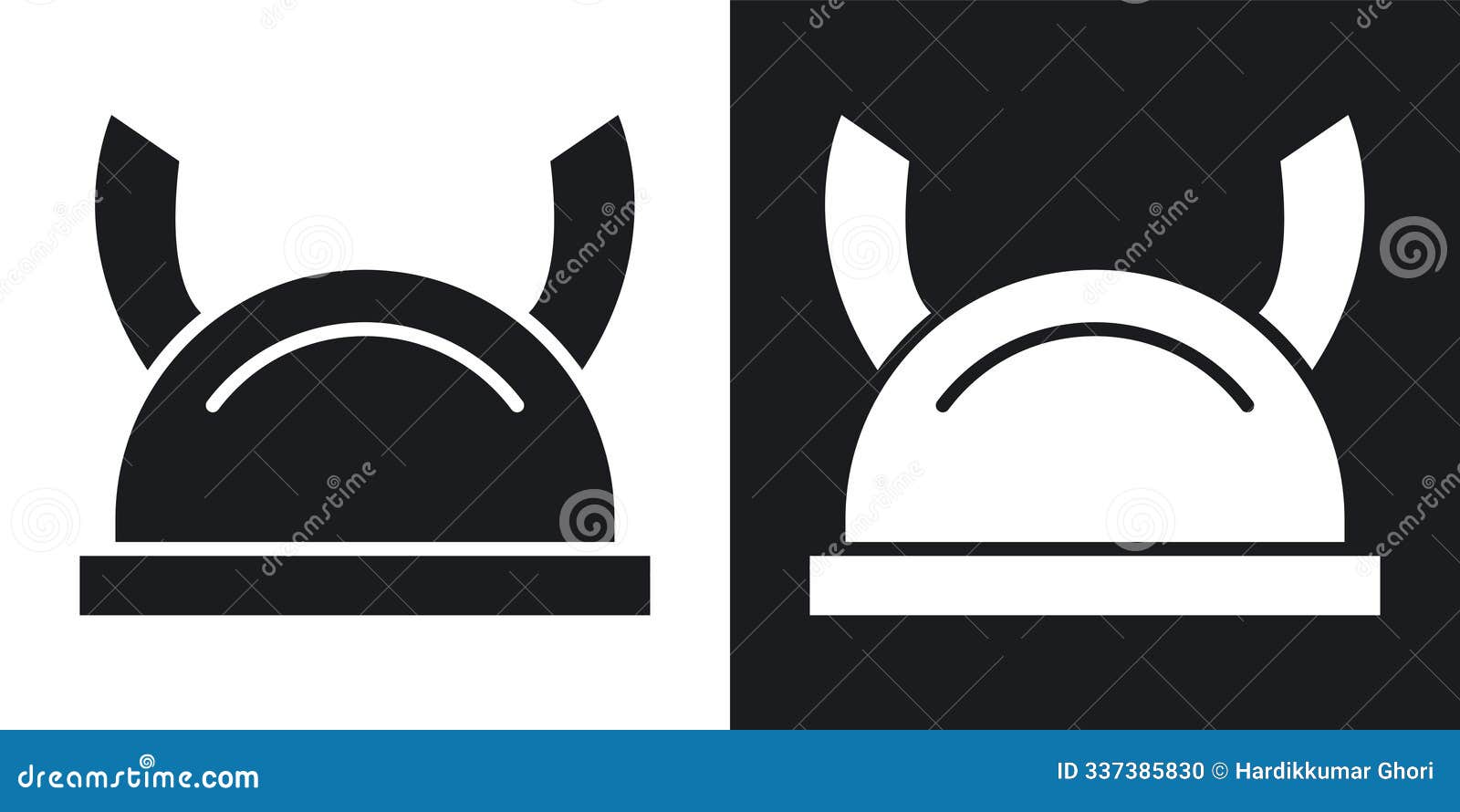 Medieval Helmet with Horns Thin Line Vector Icon Set Stock Illustration ...