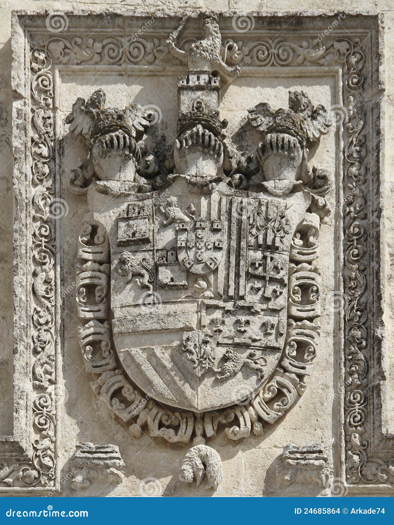 Medieval Heraldry Symbology with Knight Heads Stock Photo - Image of ...