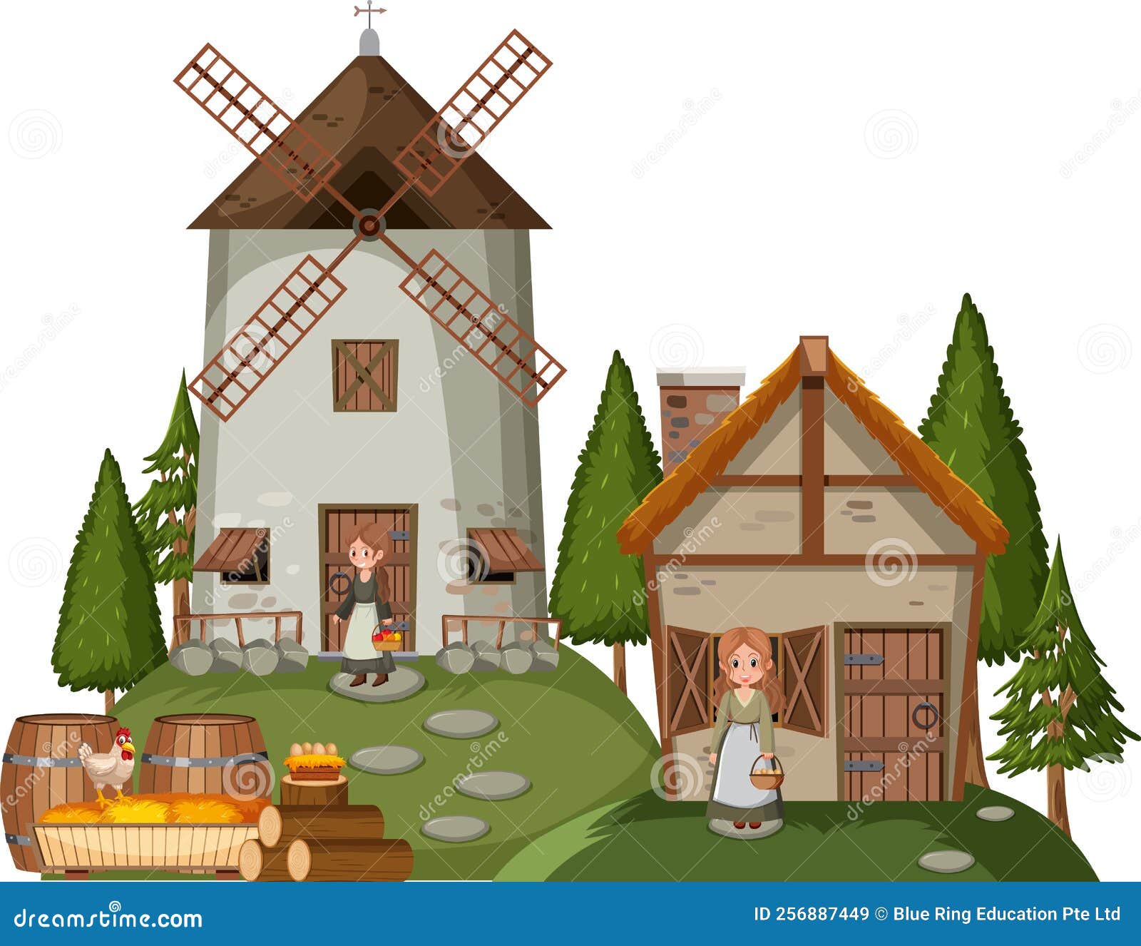 Medieval Historical Building in Cartoon Style Stock Vector ...