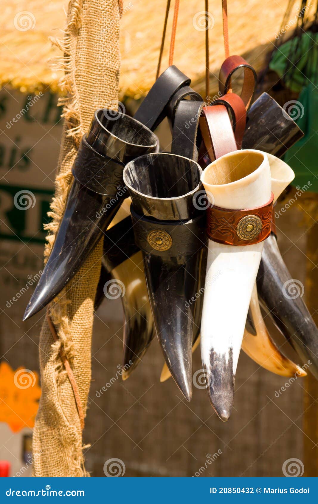 Medieval horns stock photo. Image of festival, wooden - 20850432