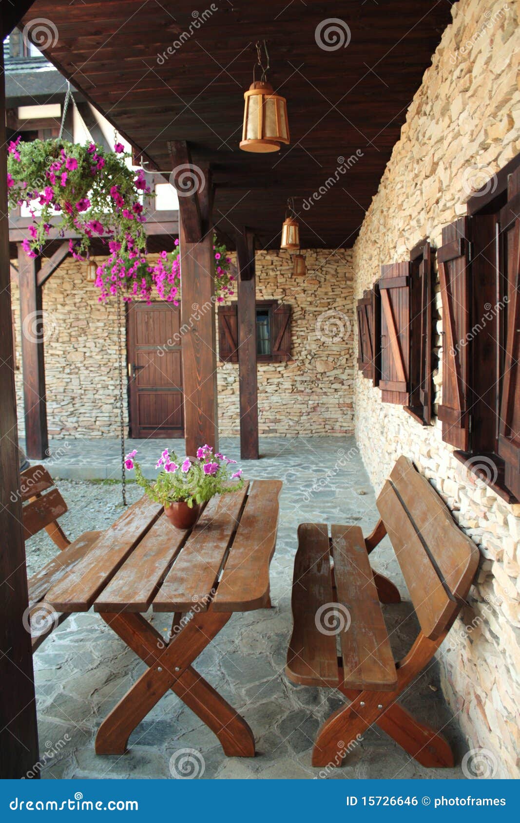 Medieval hotel outdoor pub stock photo. Image of retro - 15726646