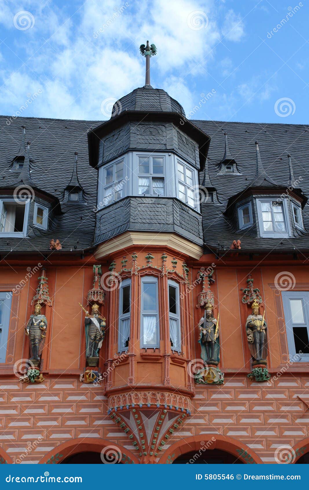 Medieval house stock photo. Image of slate, harz, statues - 5805546