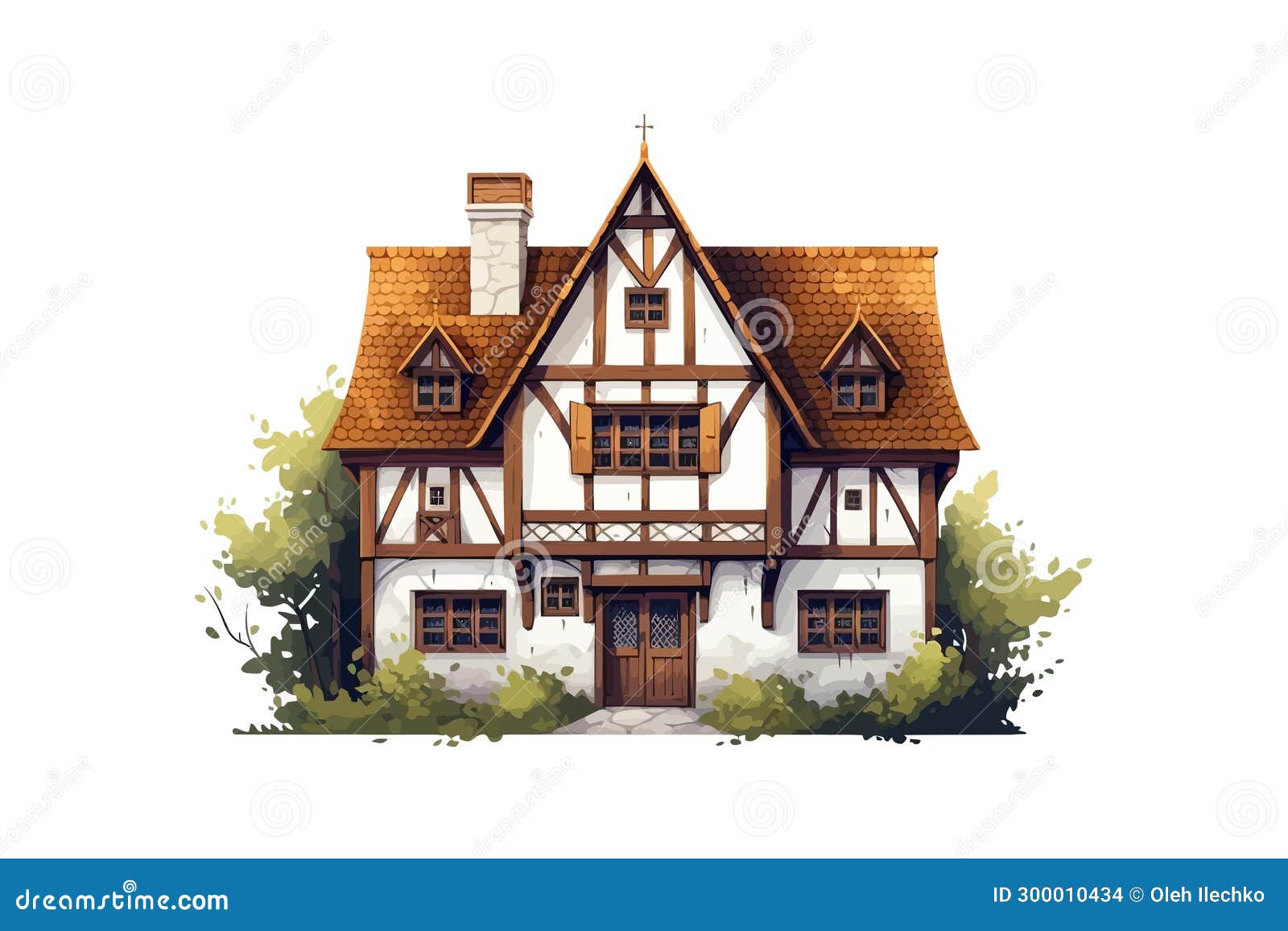 Medieval House Isolated Vector Style Illustration Stock Vector ...