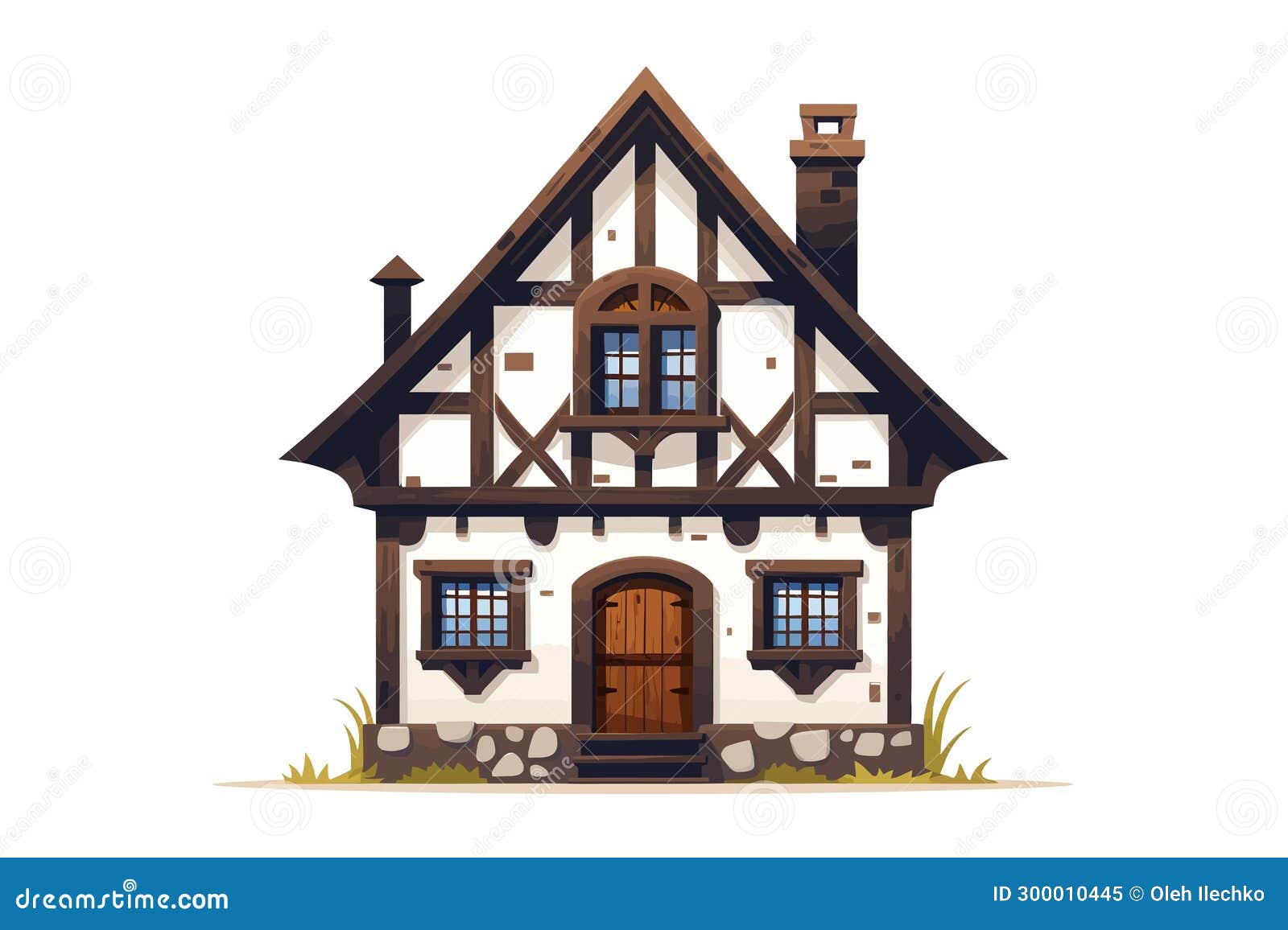 Medieval House Isolated Vector Style Illustration Stock Vector ...