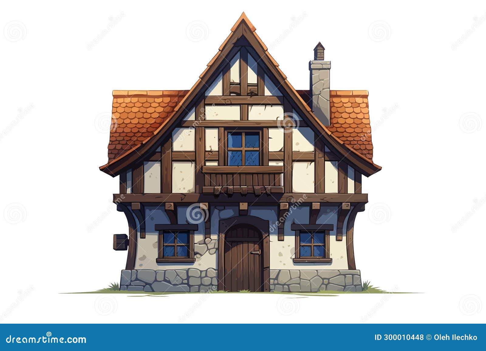 Medieval House Isolated Vector Style Illustration Stock Vector ...
