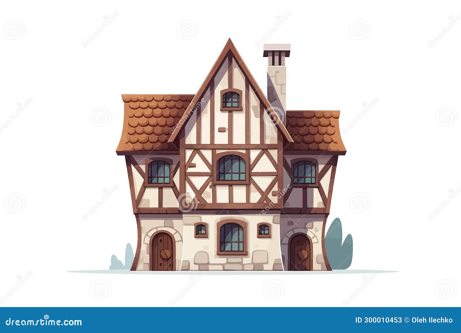 Medieval House Isolated Vector Style Illustration Stock Vector ...