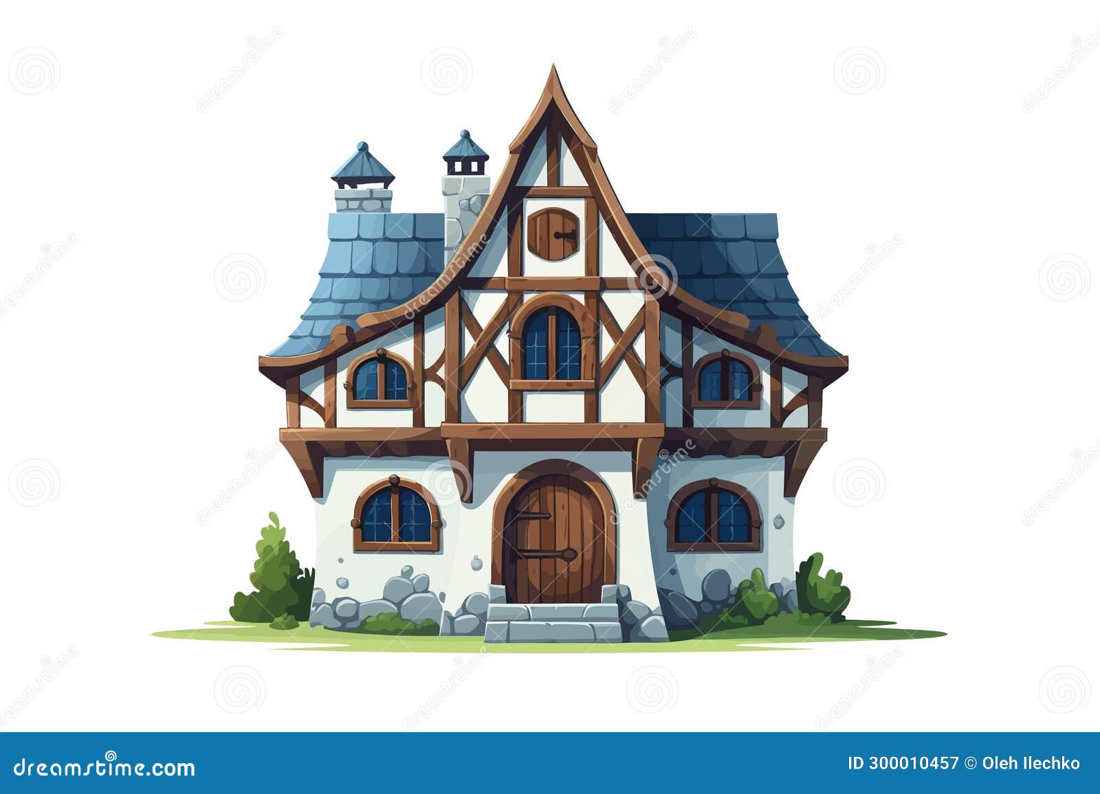 Medieval House Isolated Vector Style Illustration Stock Vector ...