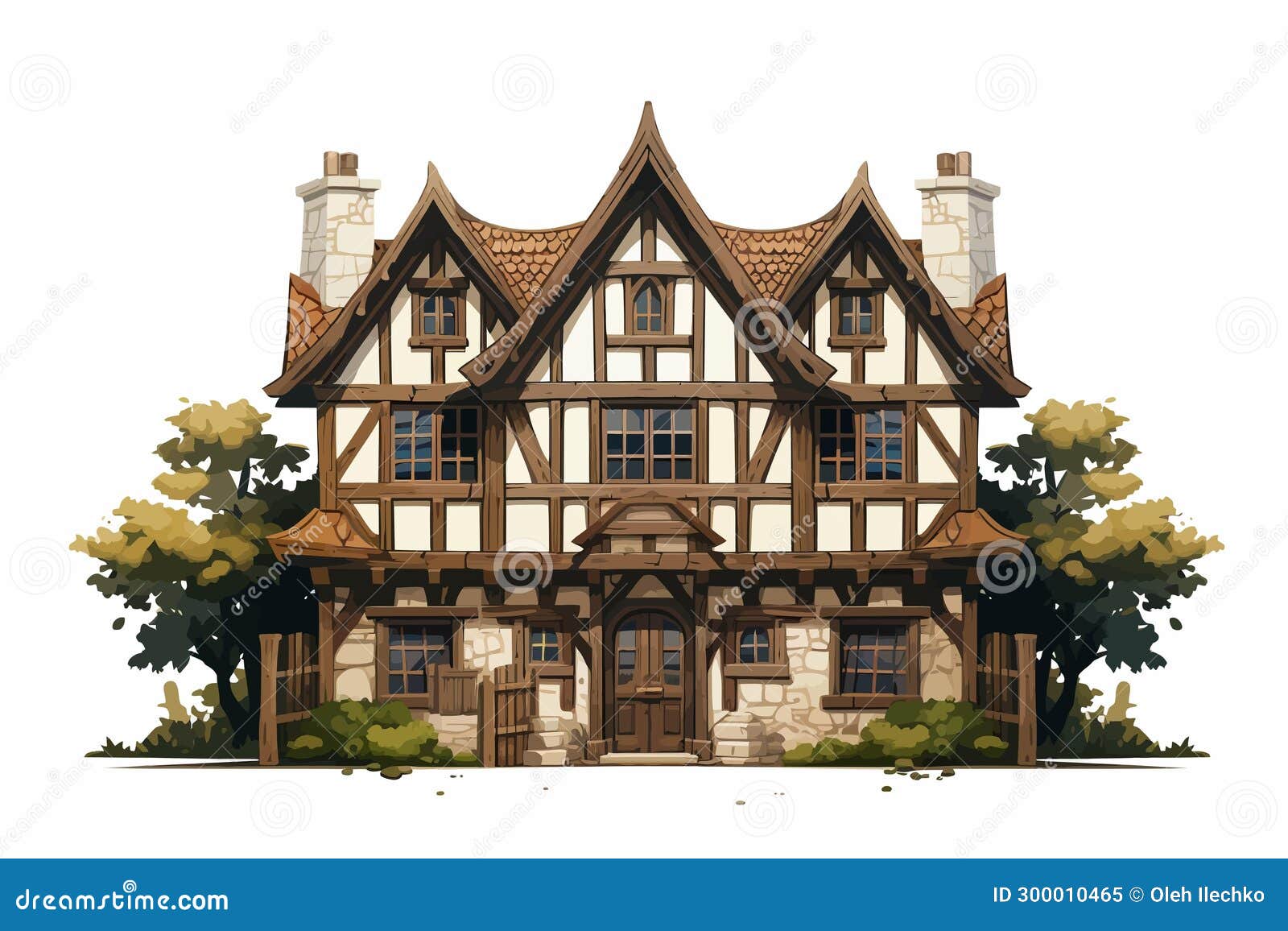 Medieval House Isolated Vector Style Illustration Stock Vector ...