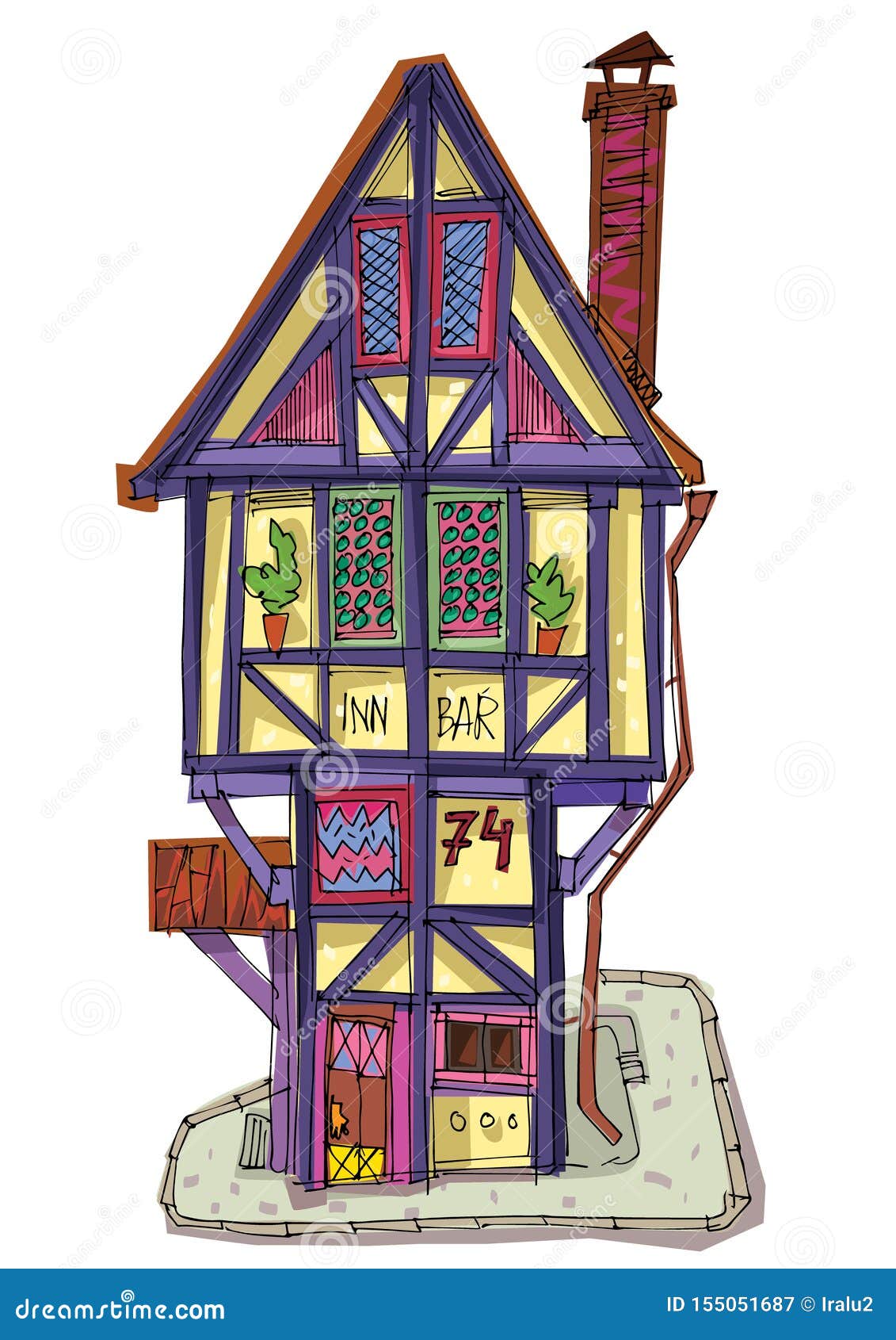 Medieval house. stock vector. Illustration of europe - 155051687