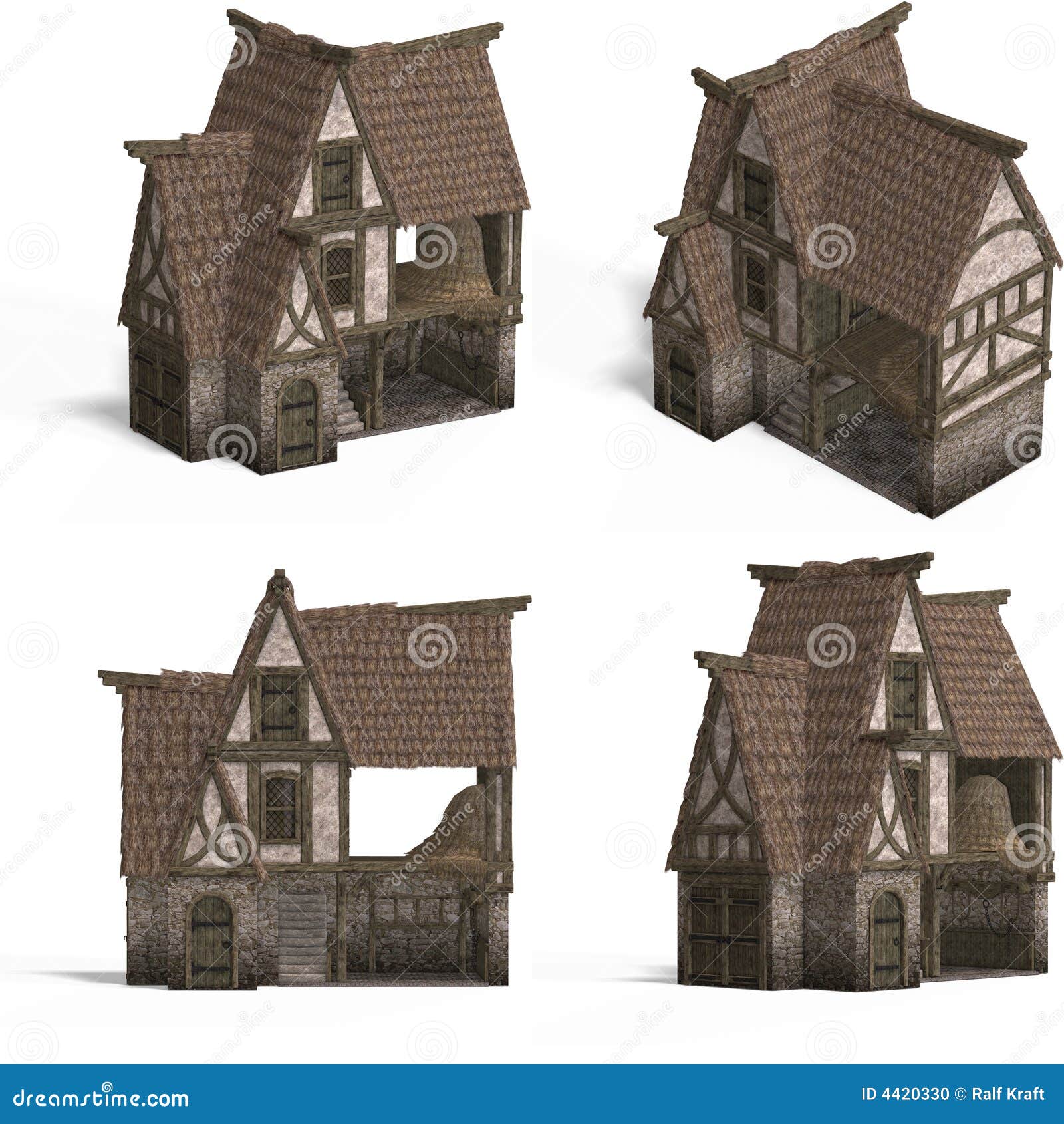 Medieval Houses - Barn stock illustration. Illustration of mediaeval ...