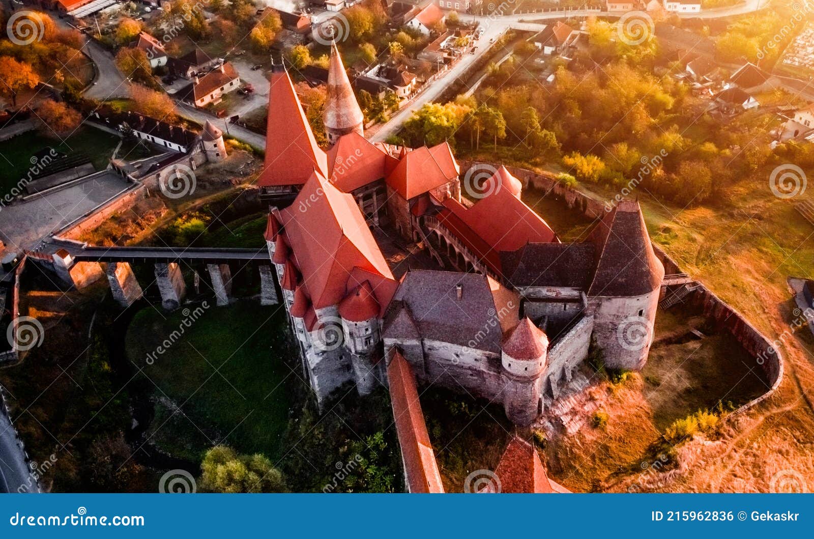 Medieval Hunedoara Castle In Transylvania, Full Moon, Crows At Night ...