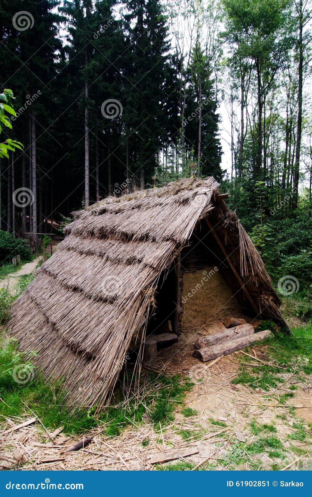 Medieval hut stock image. Image of forest, settlement - 61902851