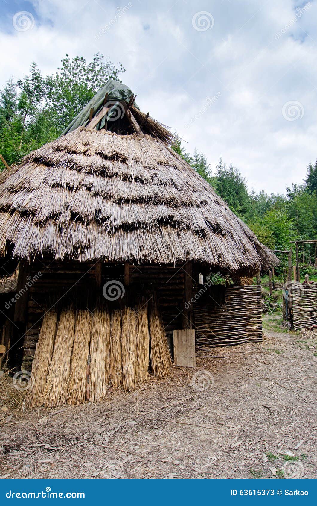 Medieval hut stock image. Image of larp, forest, aged - 63615373