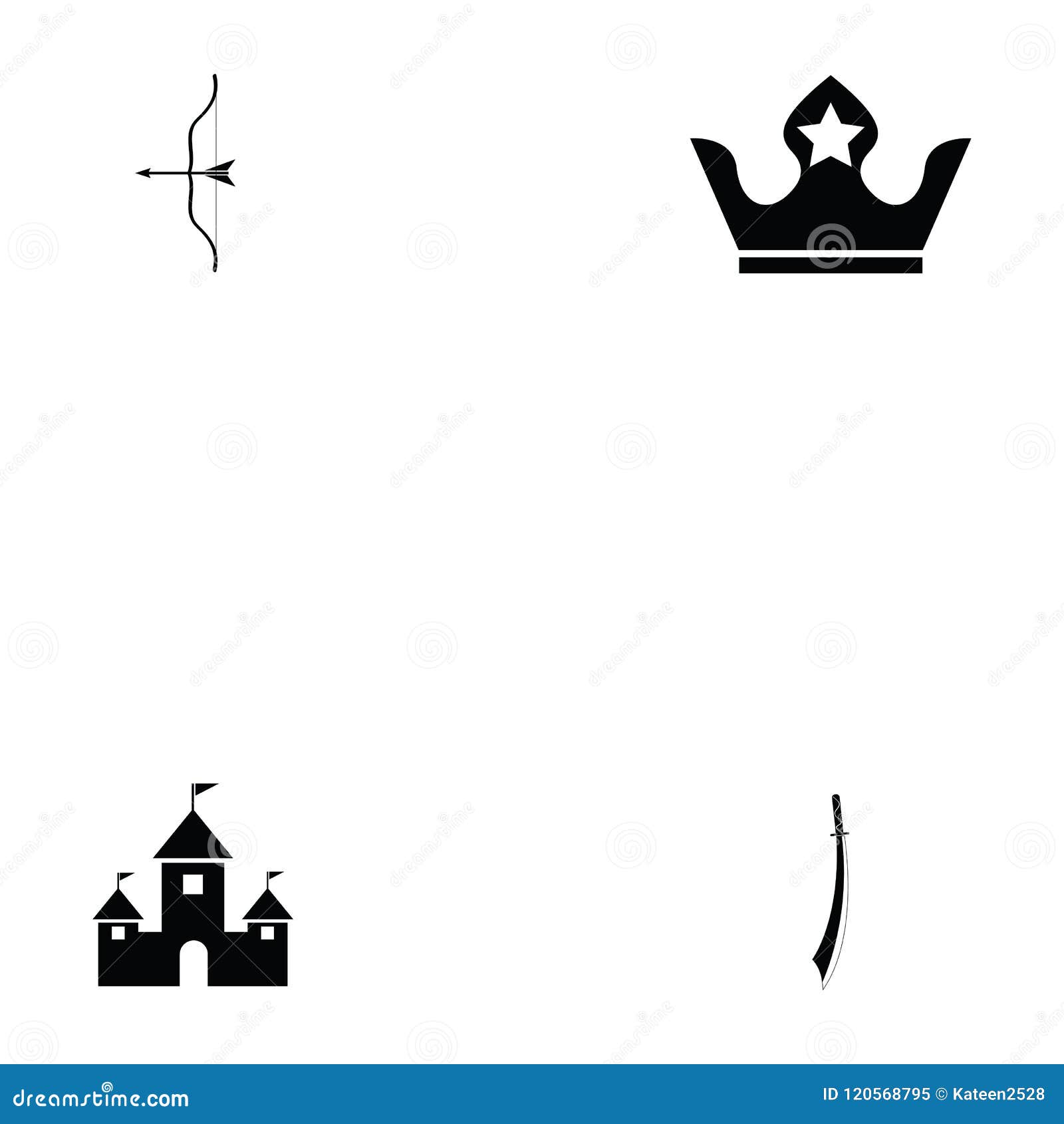 Medieval icon set stock vector. Illustration of history - 120568795
