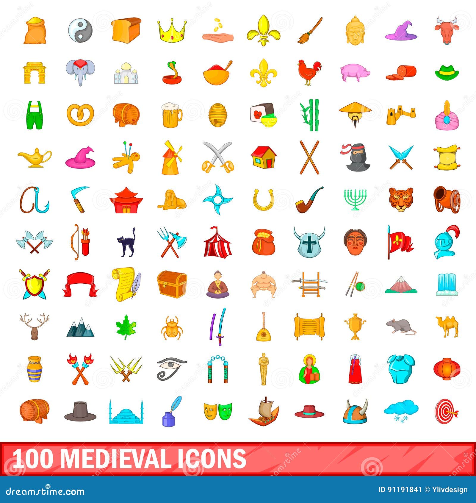 Medieval Icons Set, Knight Helmet, Roman Empire, Legionnaires, Tent ...