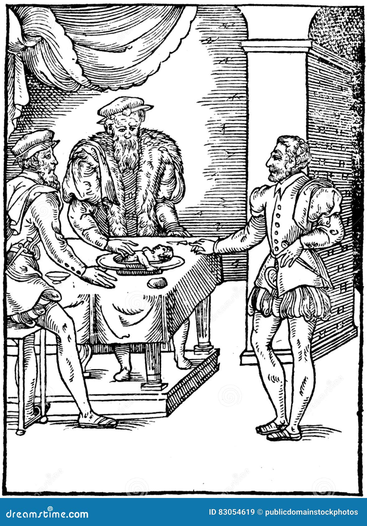 Medieval Ink Illustration Picture. Image: 83054619