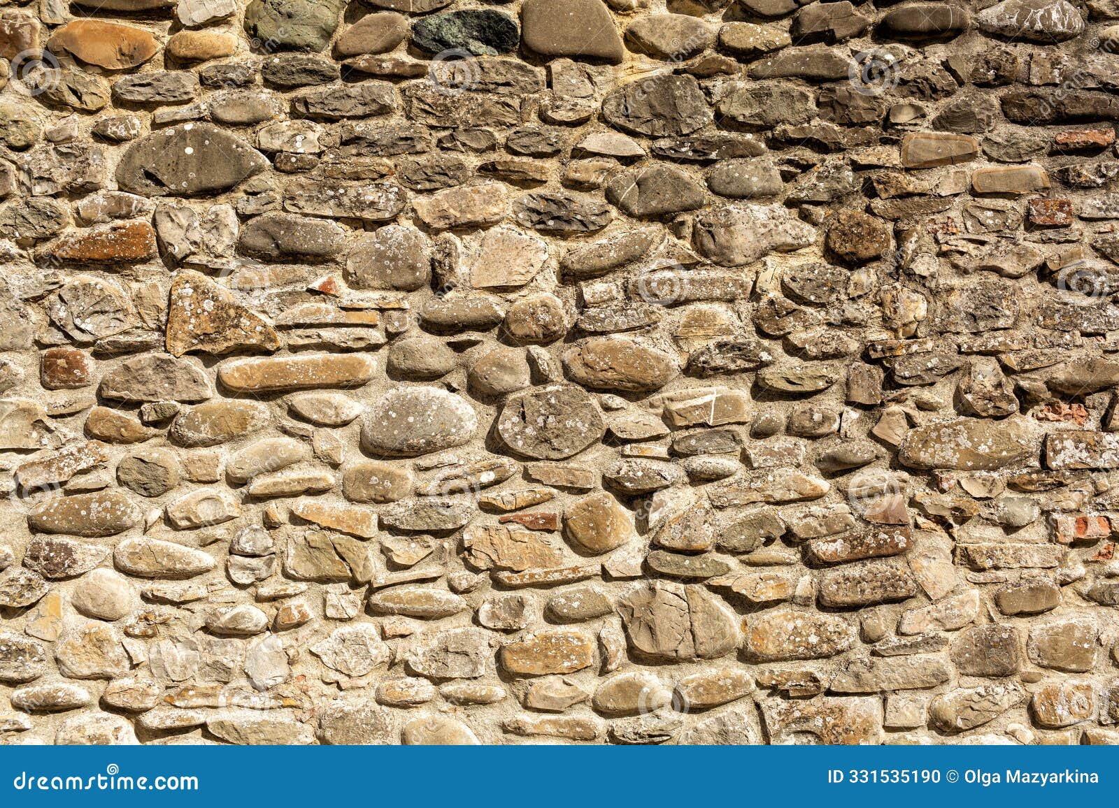 Old Medieval Italian Stone Wall, Built With Splitted Blocks, Recently ...