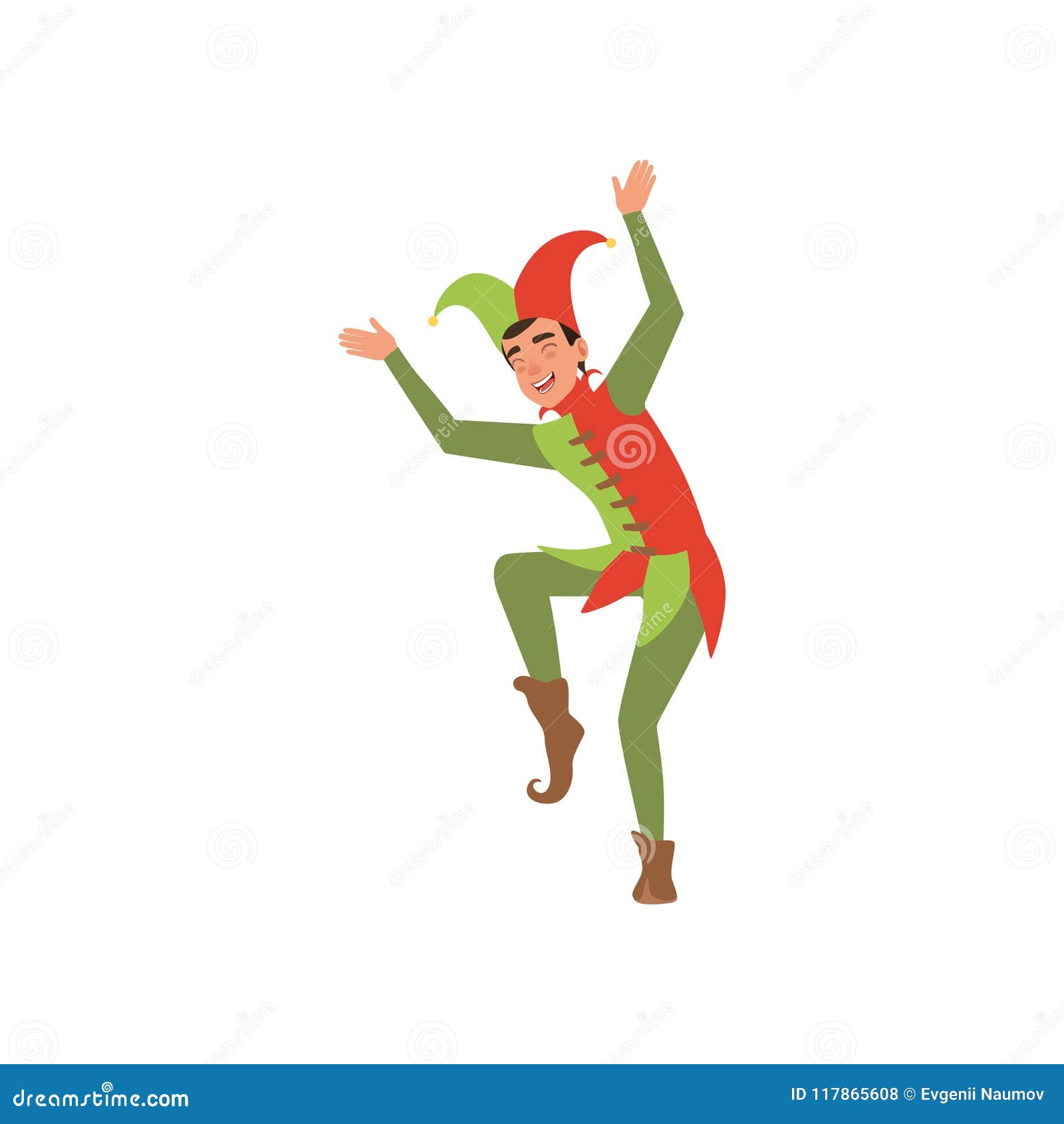 Medieval Jester Character In Bright Clownish Clothing Vector ...
