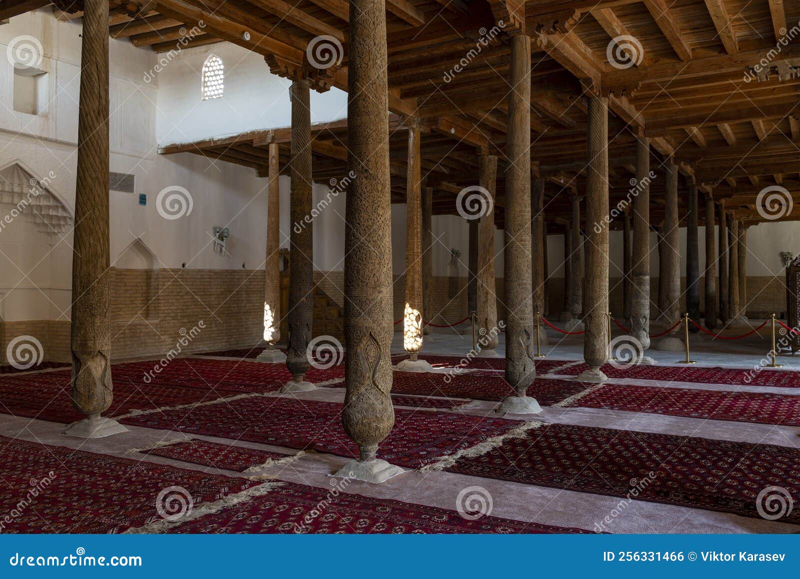 In the Medieval Juma Mosque. Khiva. Uzbekistan Stock Photo - Image of ...