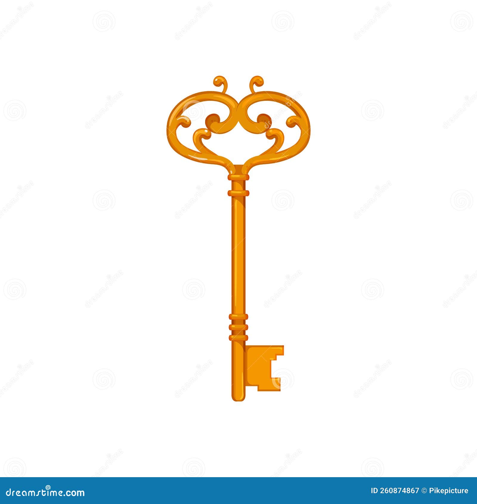 Medieval Key Vintage Cartoon Vector Illustration Stock Illustration Illustration Of Home