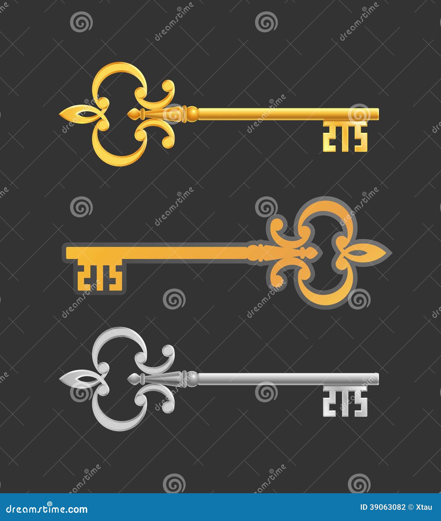 Medieval Keys stock vector. Illustration of artistic - 39063082