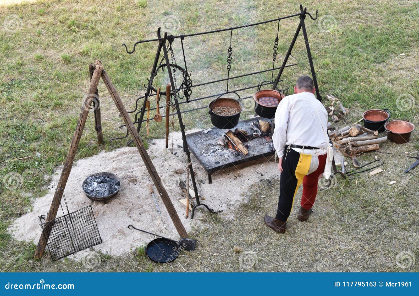 Medieval Cook And The Grill Editorial Image | CartoonDealer.com #30881014