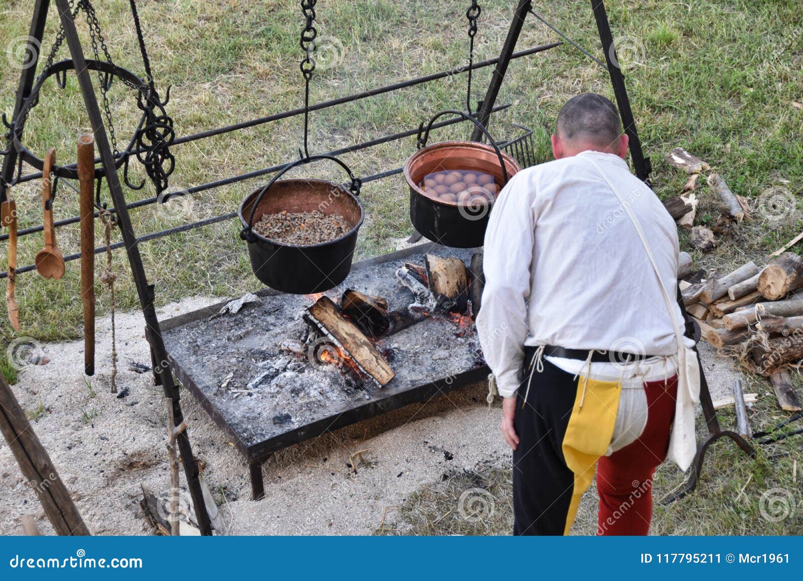 Medieval Cook And The Grill Editorial Image | CartoonDealer.com #30881014