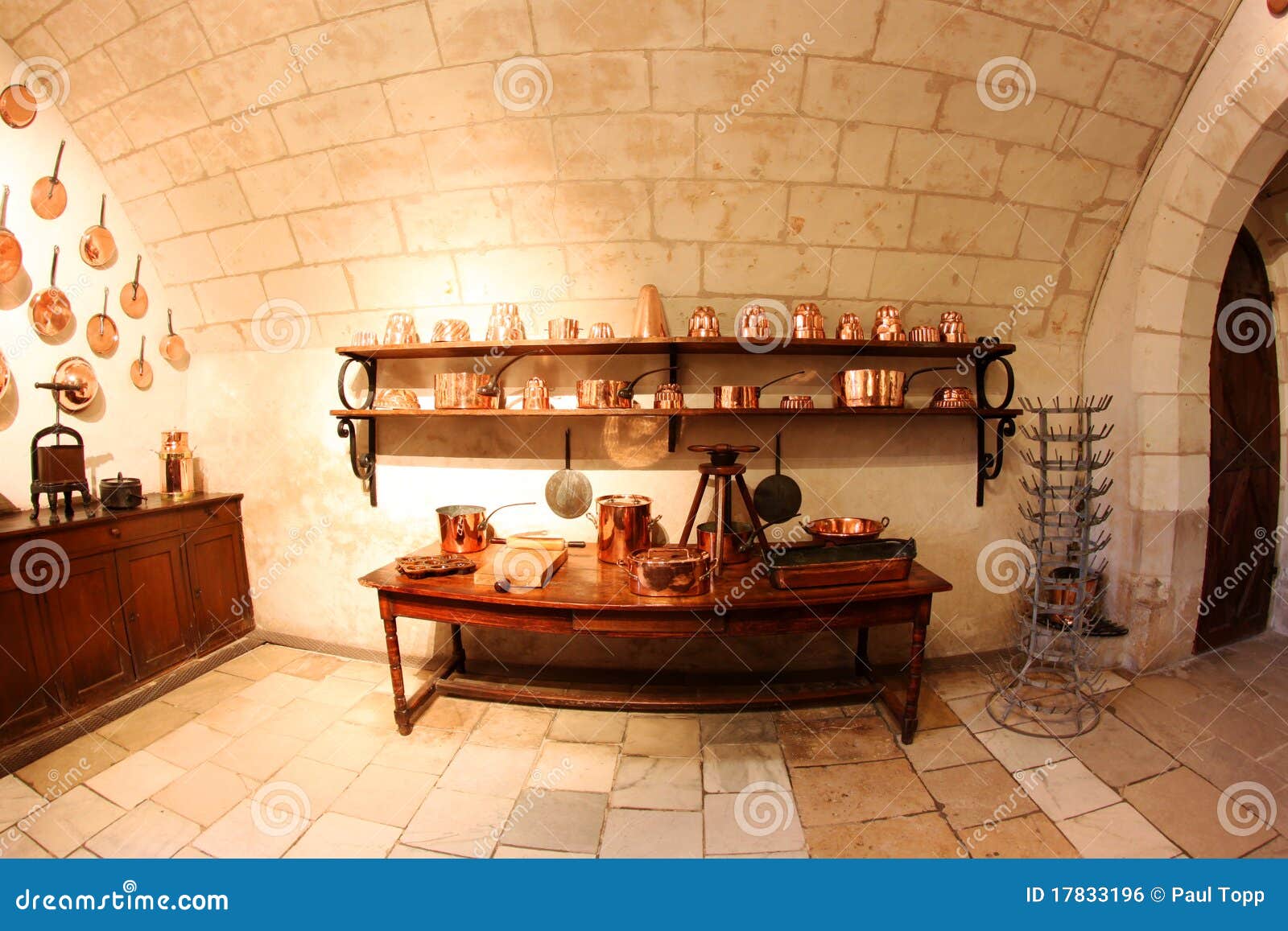 Medieval Kitchen at Chenonceau Castle in France Stock Photo - Image of ...