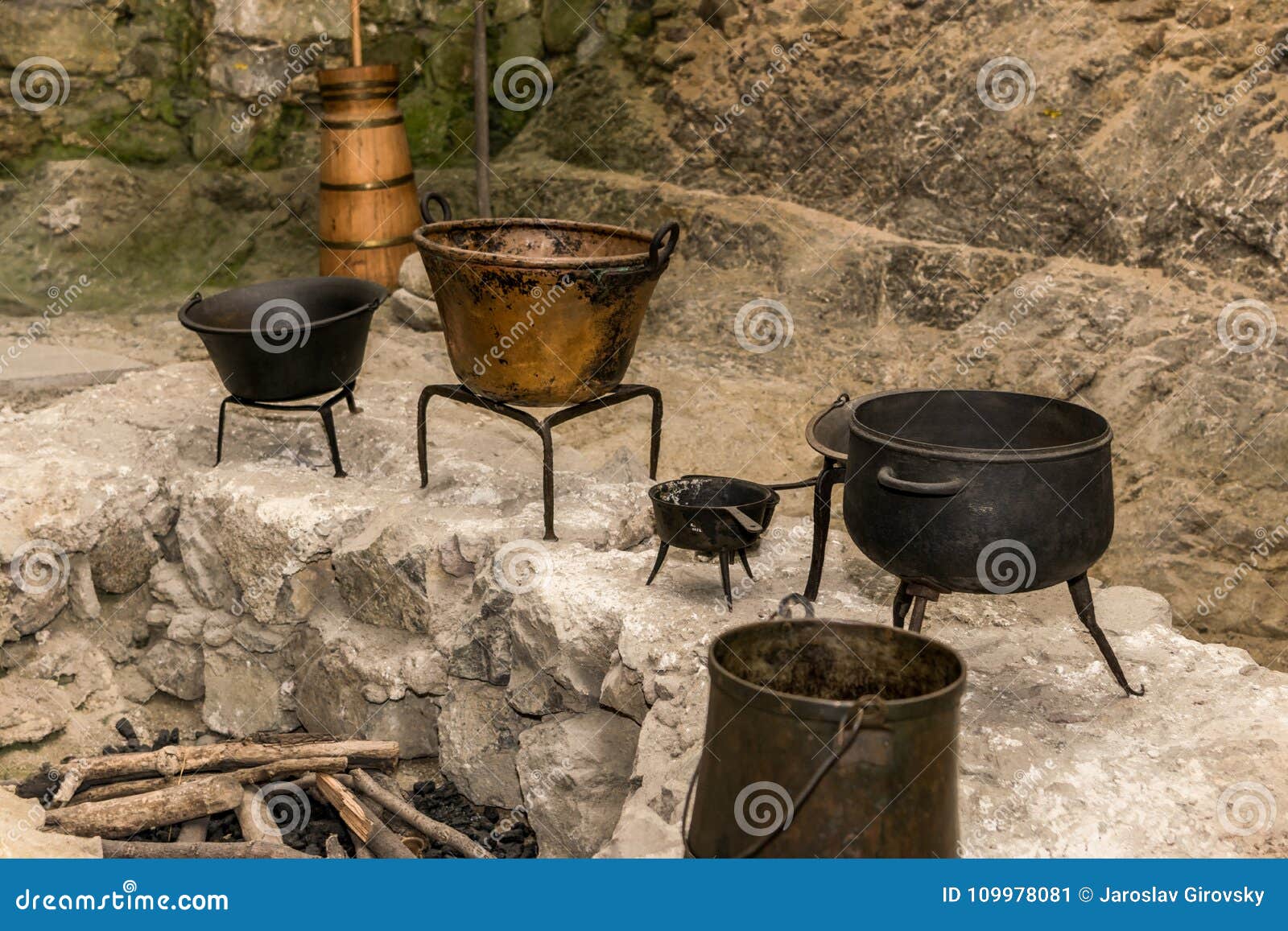 Medieval kitchen stock image. Image of heat, cooking - 109978081