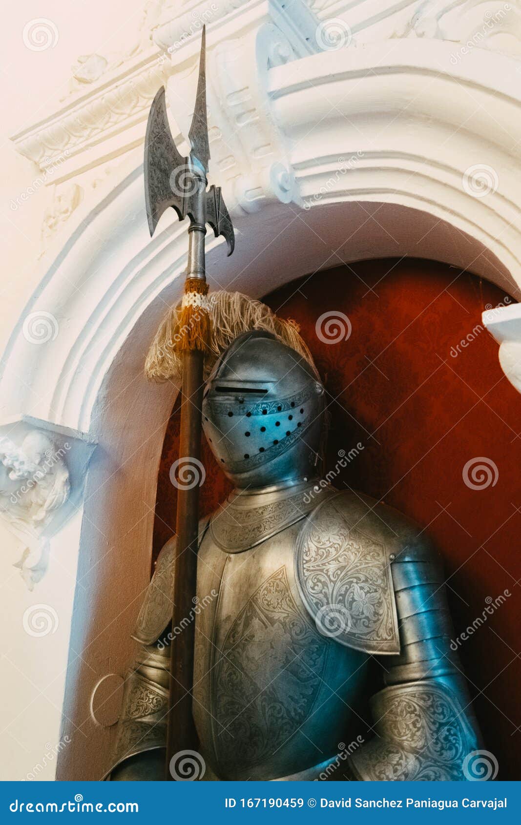 Medieval Knight Armor with Halberd Stock Image - Image of security ...