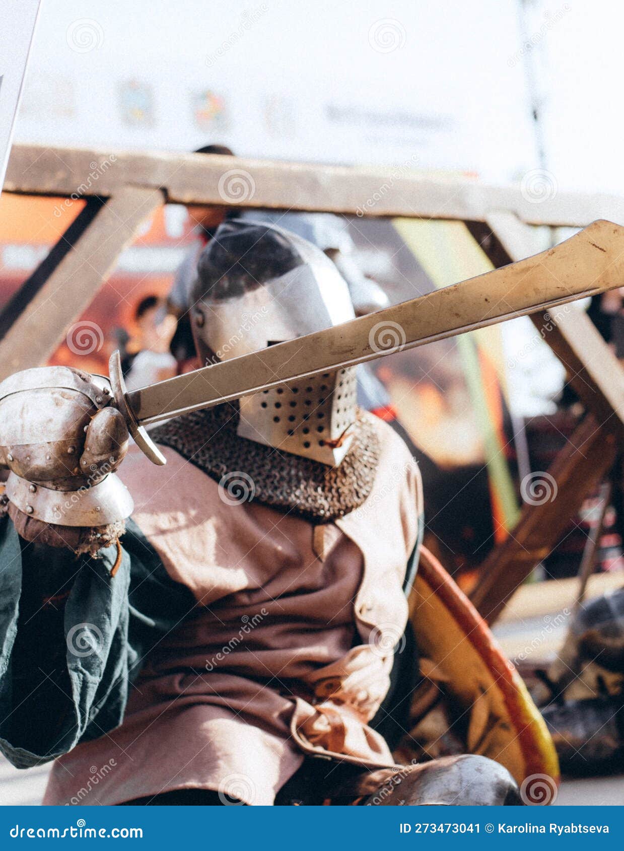 A Medieval Knight in Armor with a Sword Stock Image - Image of fighter ...