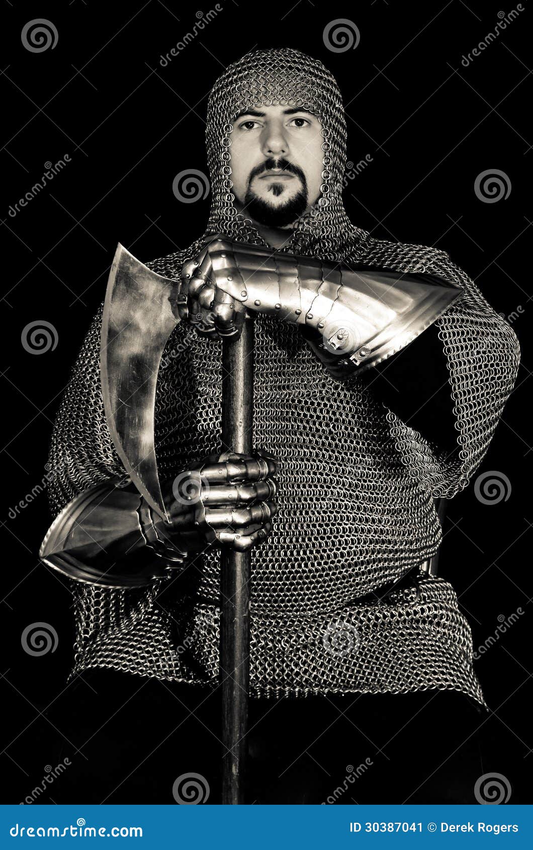 Medieval Knight with Axe stock image. Image of lord, glove - 30387041
