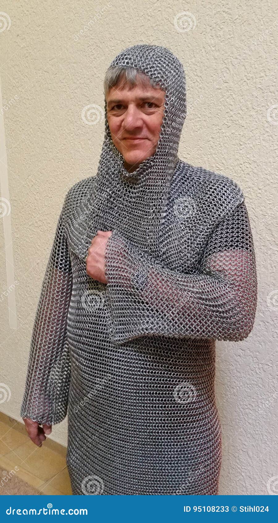 Medieval Knight with Chain Mail and Sword Stock Image - Image of handed ...