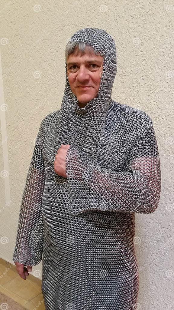 Medieval Knight with Chain Mail and Sword Stock Image - Image of handed ...