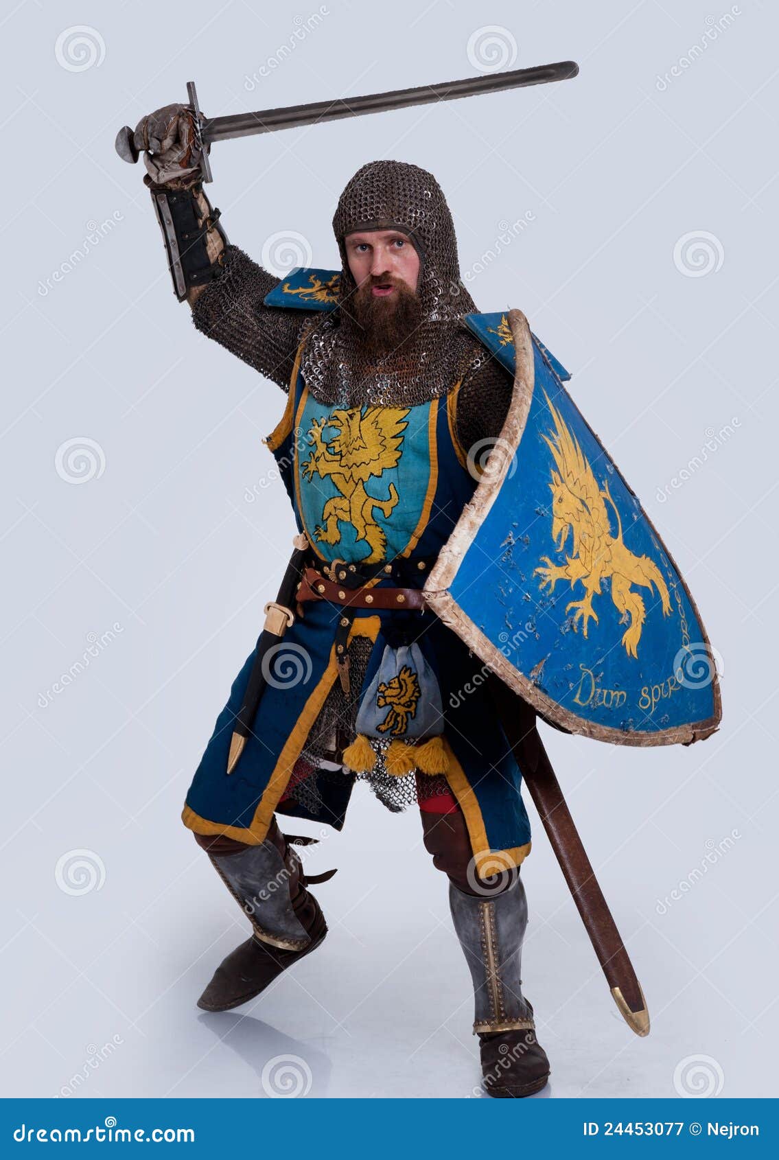 Medieval Knight in Full Armor Standing Stock Image - Image of ...